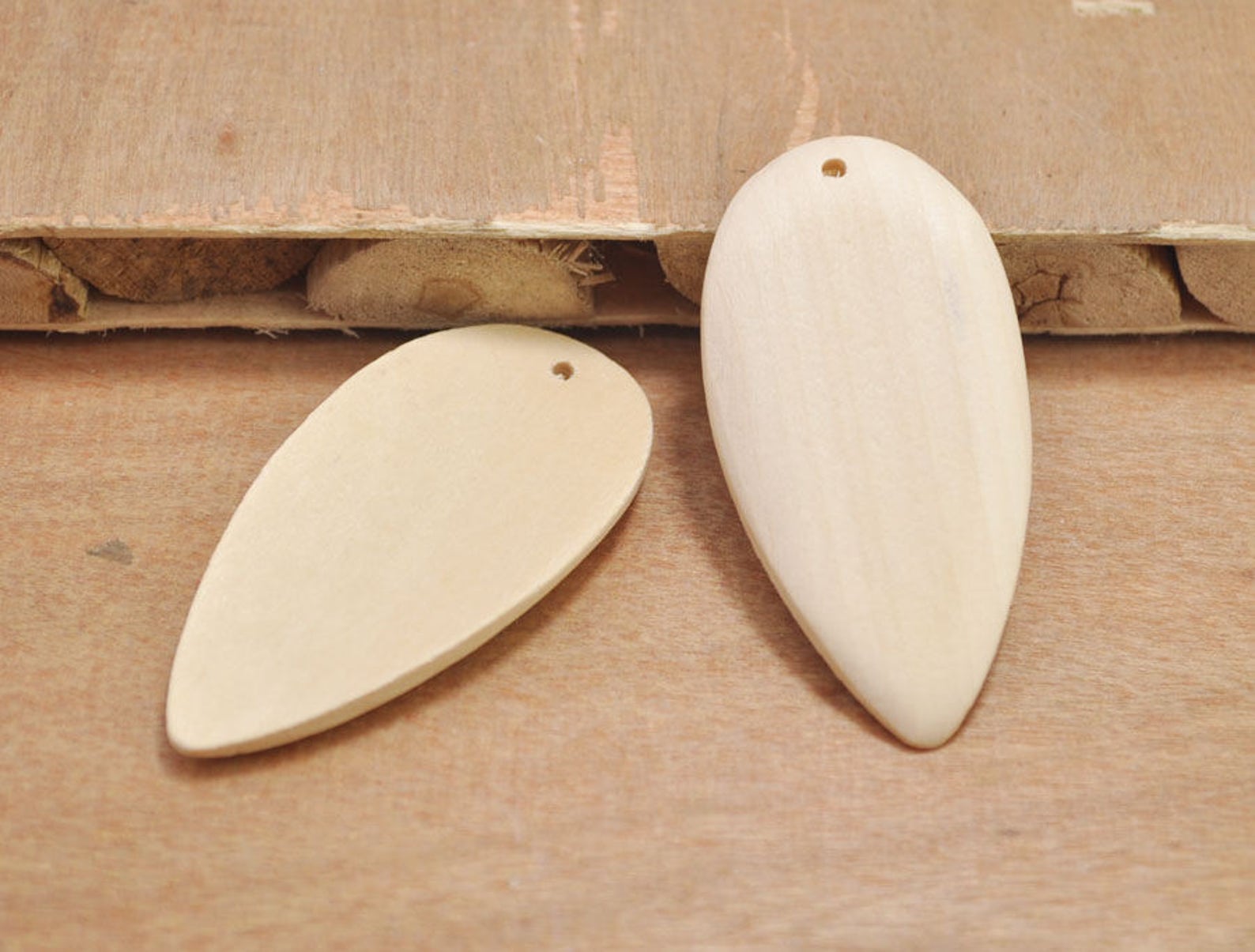 10pcs Wood Earring Pendant,teardrop Blank Natural Unfinished Wood Bead ...