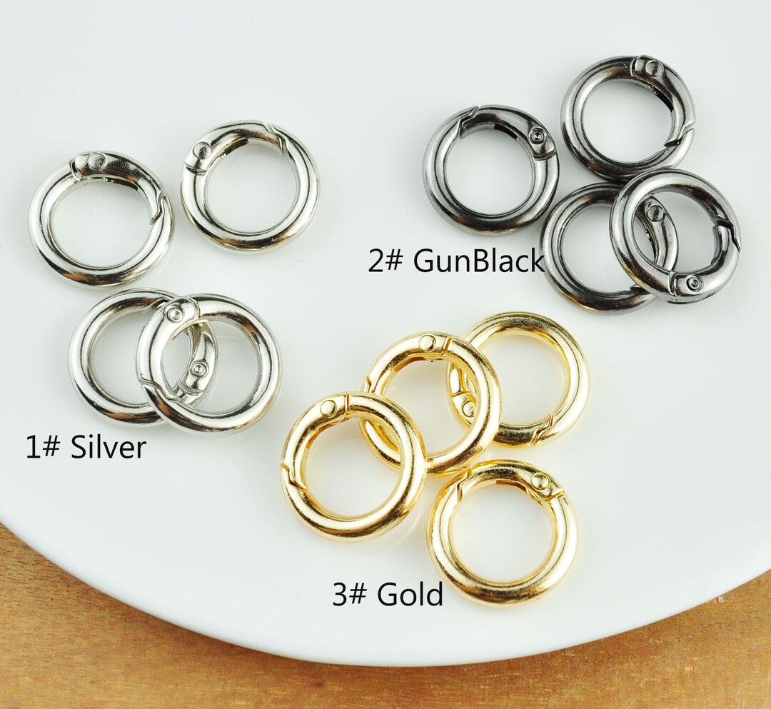 20mm Small Spring Gate,silver/gunblack/gold Round Clasp,round Circle ...