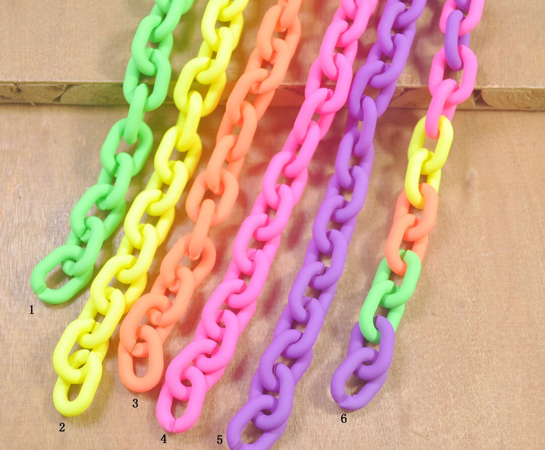 Iridescent Plastic Chain,27.5“ Oval Chunky Chain Links,plastic Open ...