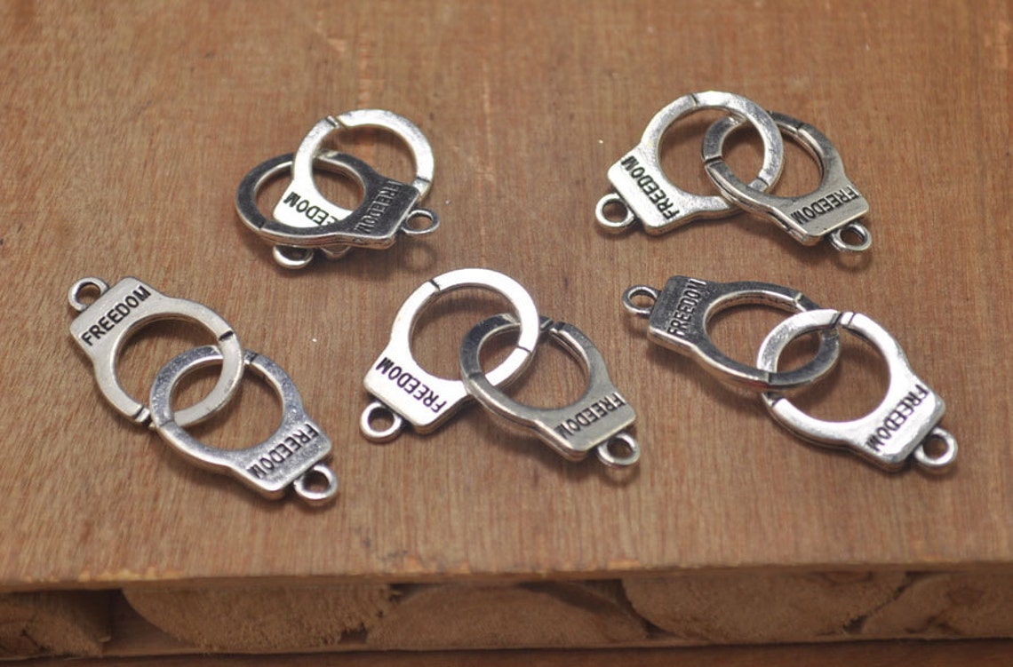 Handcuffs20pcs Antique Silver Handcuffs Charms Handcuffs - Etsy