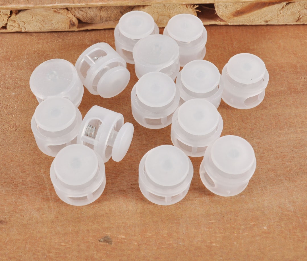 10 Plastic Toggle Cord Locks,milky White Spring Button Toggles,double ...
