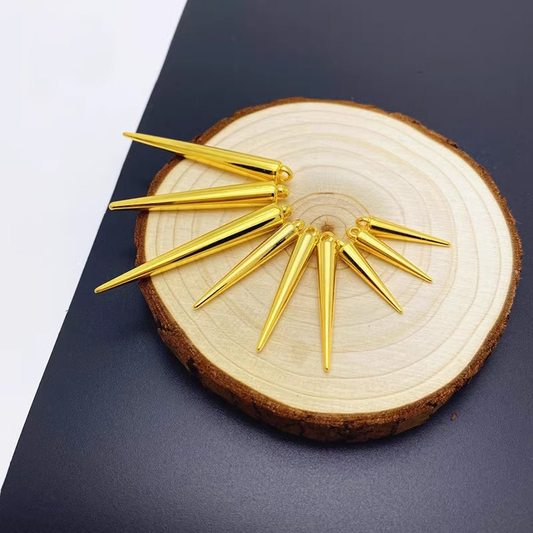 CCB Spike Charms - 50 Pcs Set - 23mm/51mm Spikes Pendant, Gold Spike ...