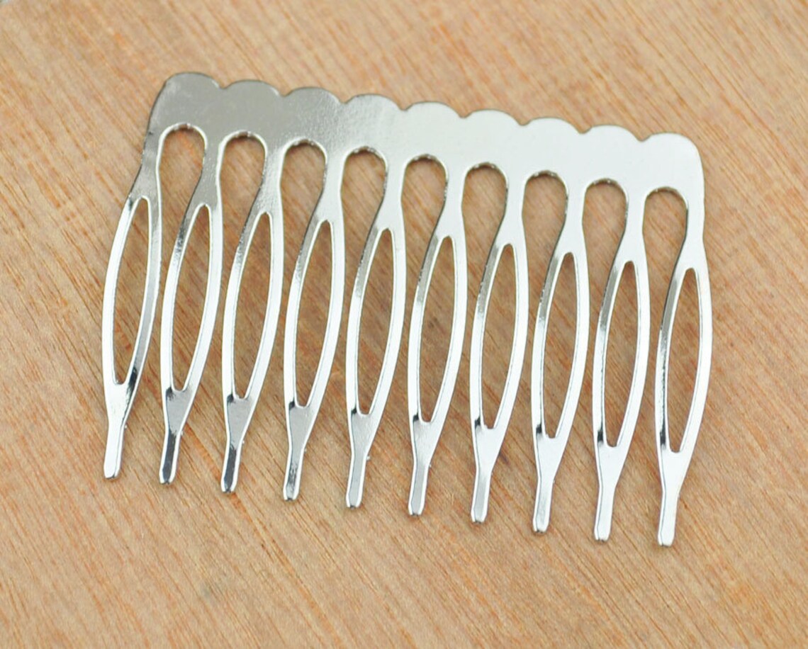 30pcs 10 Teeth Silver Metal Hair Combs Silver Plated Comb | Etsy