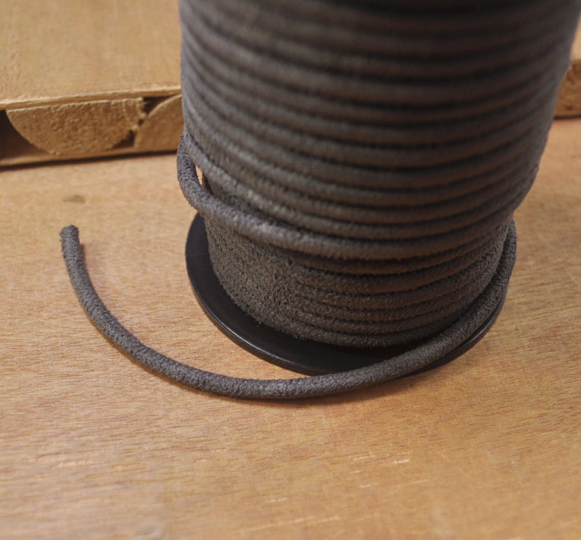 Newround Cord10yards 3mm Deep Gray Faux Suede Cord Leather - Etsy
