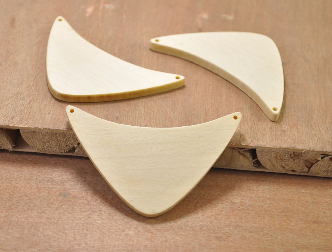 10pcs Unfinished Natural Triangle Wood Pendantlarge Wooden | Etsy
