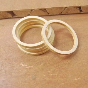 20pcs 49mm Natural Flat Wood Ring,large Unfinished Wooden Rings for ...