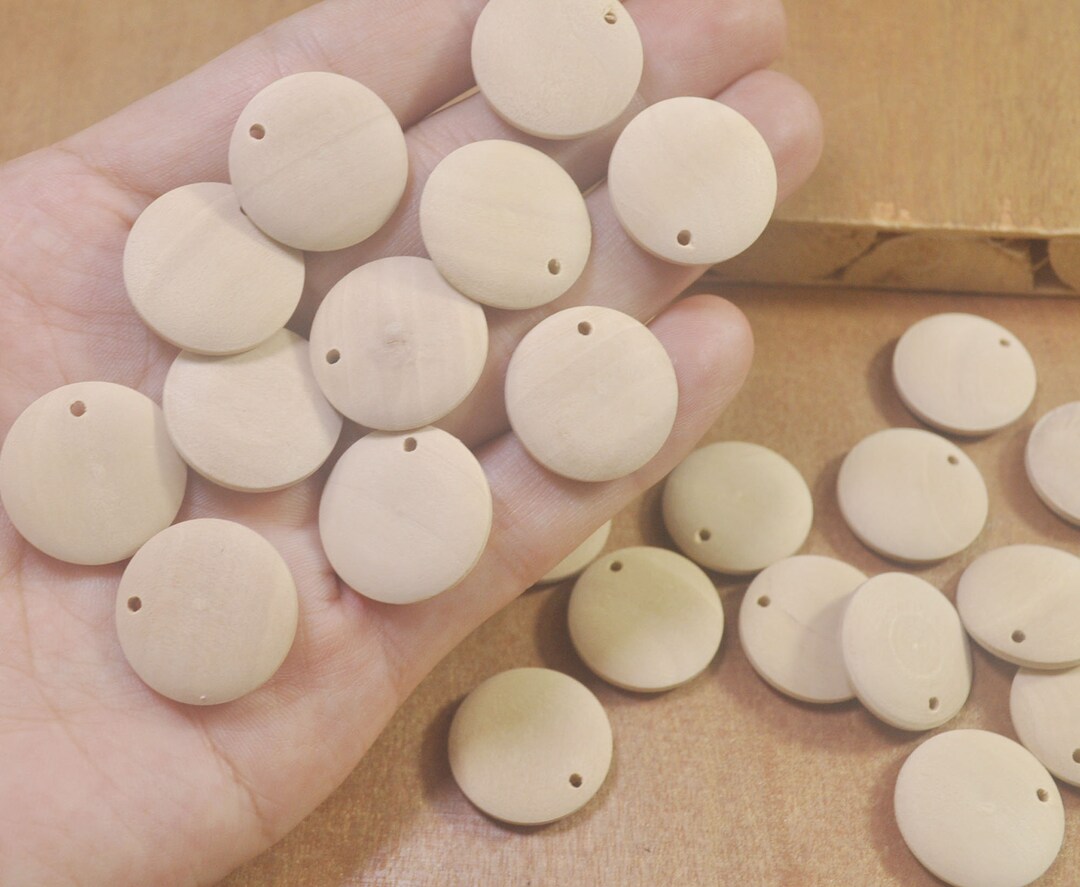 Round Wood Pendant,20/100pcs Unfinished Wood Pendants,natural Wood ...