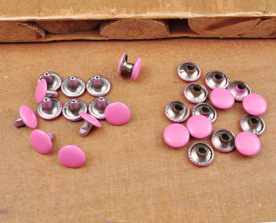 20 Pink 9mm Double Cap Rivets,stud Rapid Rivets Leather Craft Repair ...