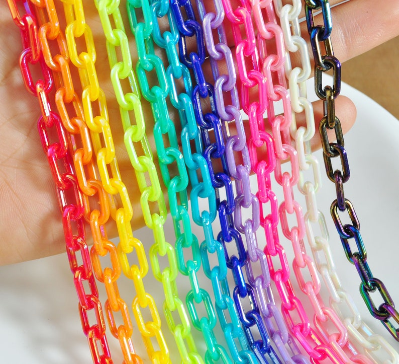 2-50pcs AB Color Plastic Chain,acrylic Chain,19inch,mask Necklace ...