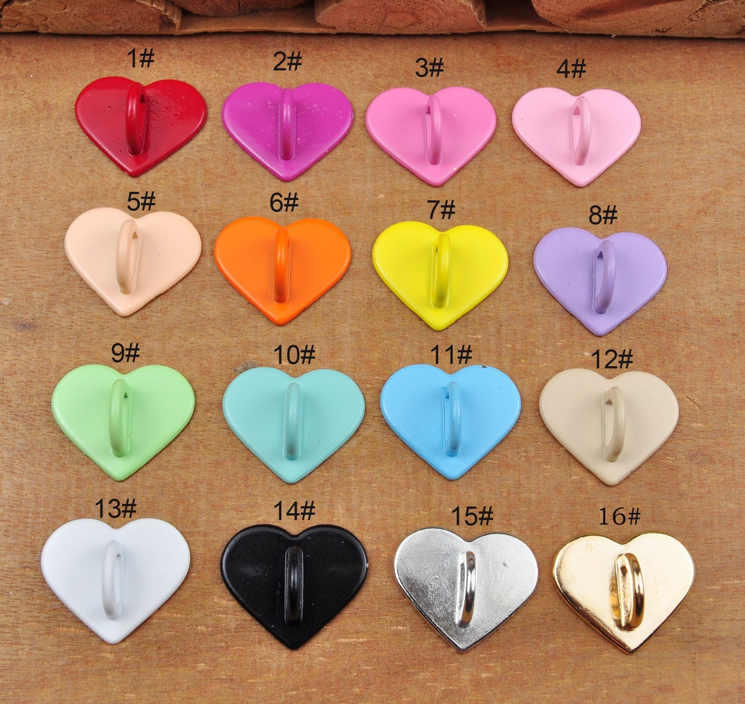 16 Colors Heart Charm Hook With Ring,2-100pcs Metal Heart Keychain Clip ...