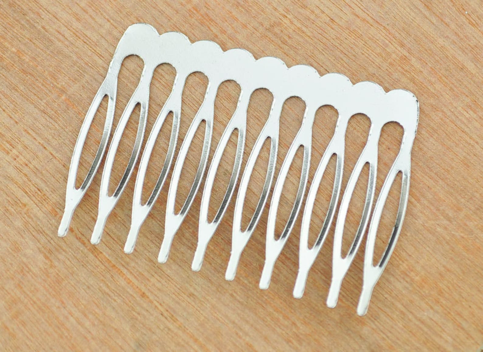 30pcs 10 Teeth Silver Metal Hair Combs, Silver Plated Comb Findings ...