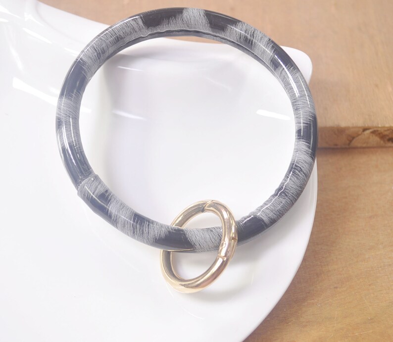 Leather Bangle Bracelet Keychainkey Saverlanyard | Etsy