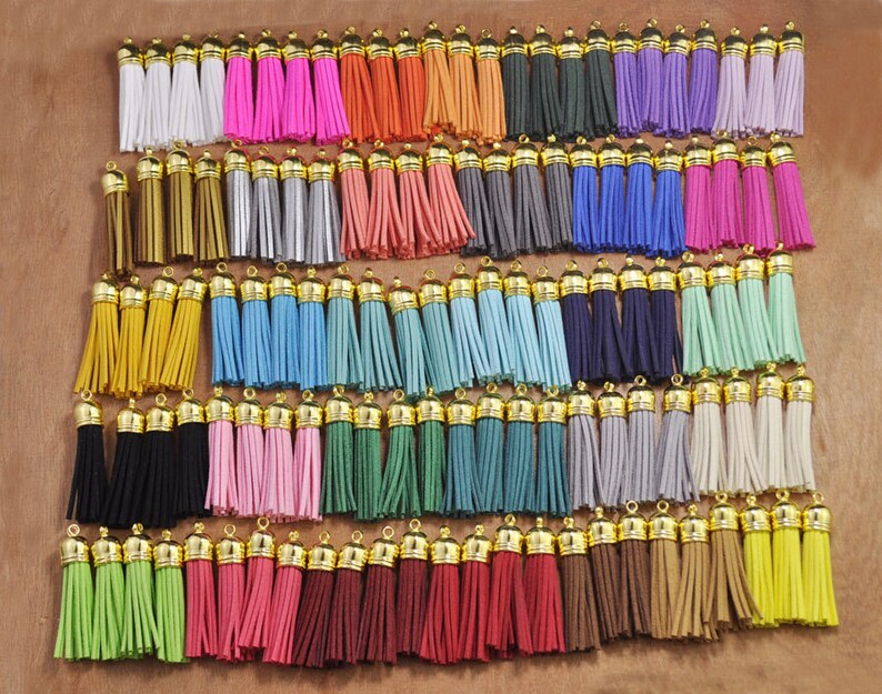 100pcs 2.2" Mini Tassels Craft,mixed Color,suede Tassel Accessories ...