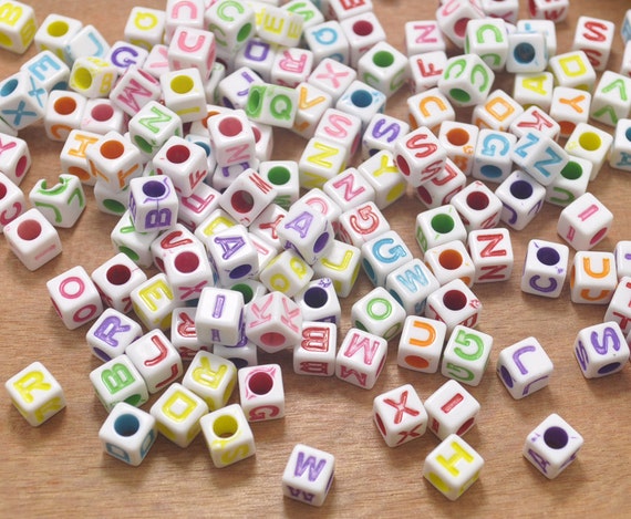 200pcs English Letters Tiny Cube Alphabet Beads7mm Mixed Cube | Etsy