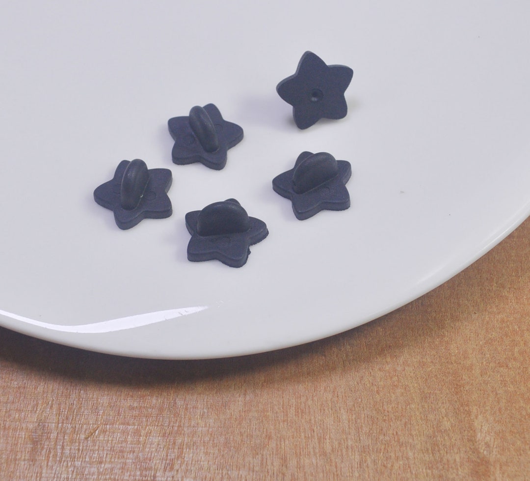 Star Rubber Pin Back，rubber Pin Back，black Star,20pcs,pin Back, Pin ...