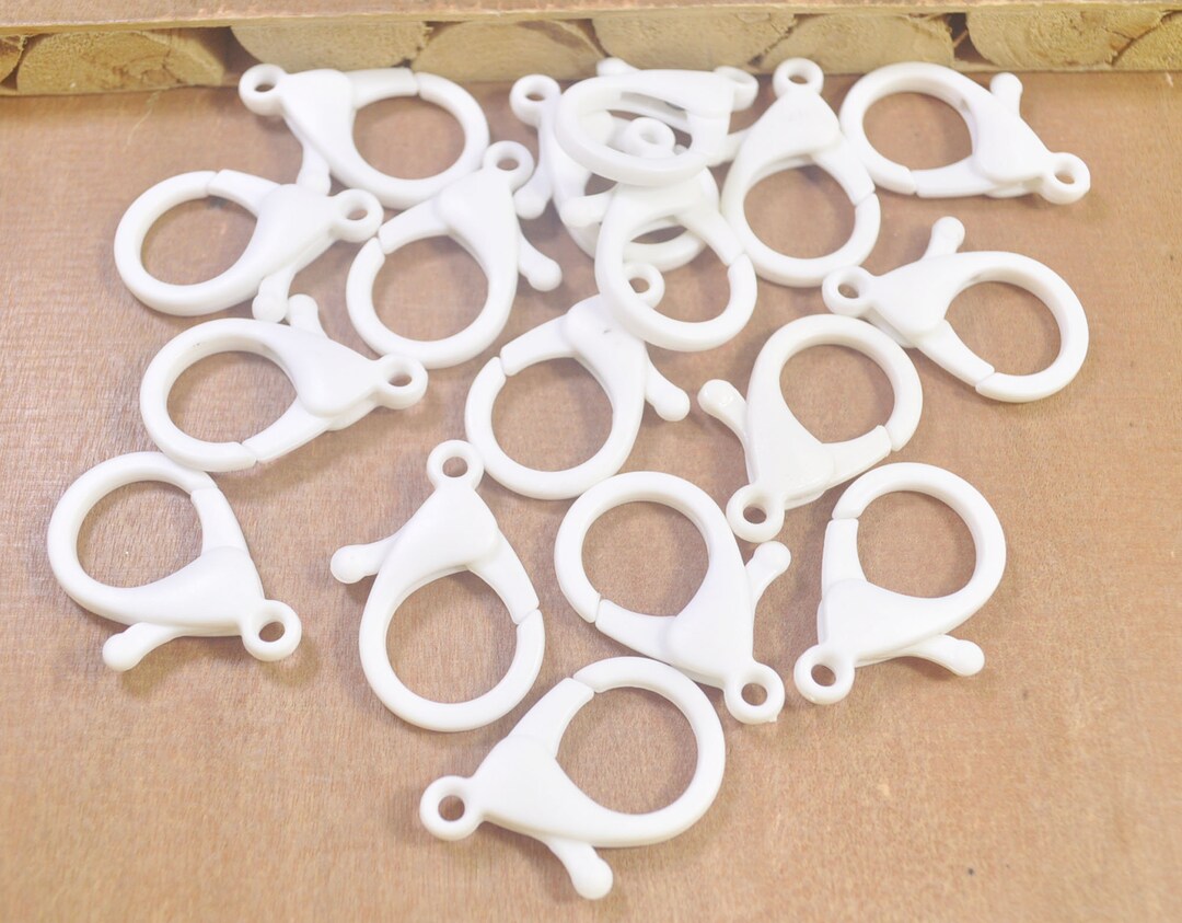 30pcs White Plastic Lobster Clasp,glasses Chain Clasps,handbag Purse ...