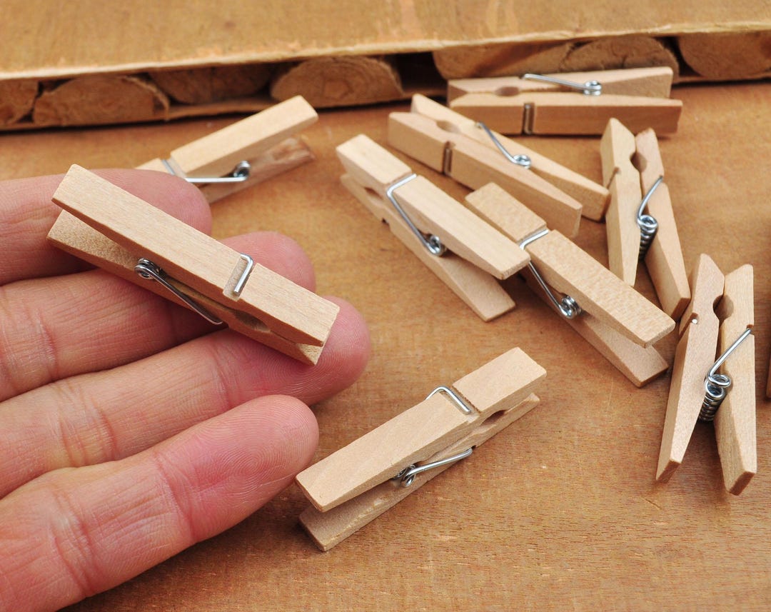 Set of 50,small Wood Clothespins, Wooden, Natural, DIY Projects, Photo ...