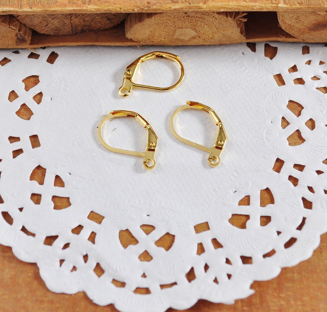 10-100pc 18k Gold Plated Leverback Earring Clasp,leverback Ear Wires ...