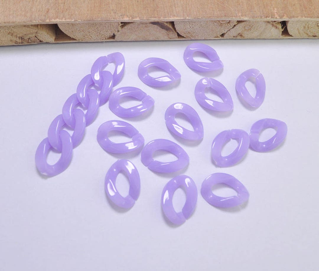 50pcs Purple Chunky Chain Links,plastic Open Chain Links,curb Chain ...