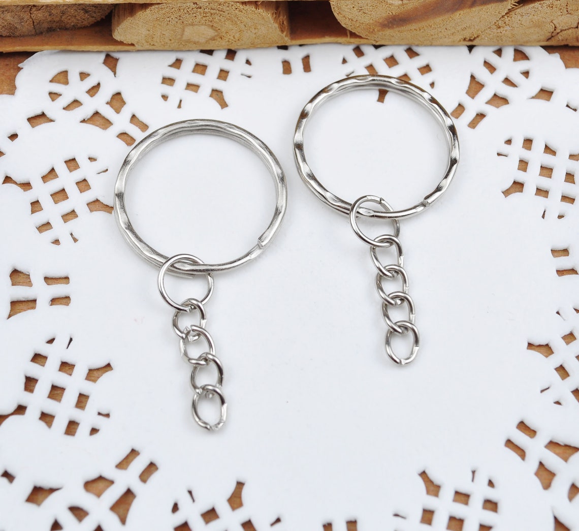 10pcs Key Chain Rings, Rhodium Plated, Starter Chain Base, Split Ring ...