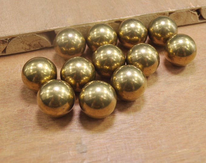 14mm Brass Ball Beads, 5pcs/10pcs Raw Brass Ball Beads Without Holes ...