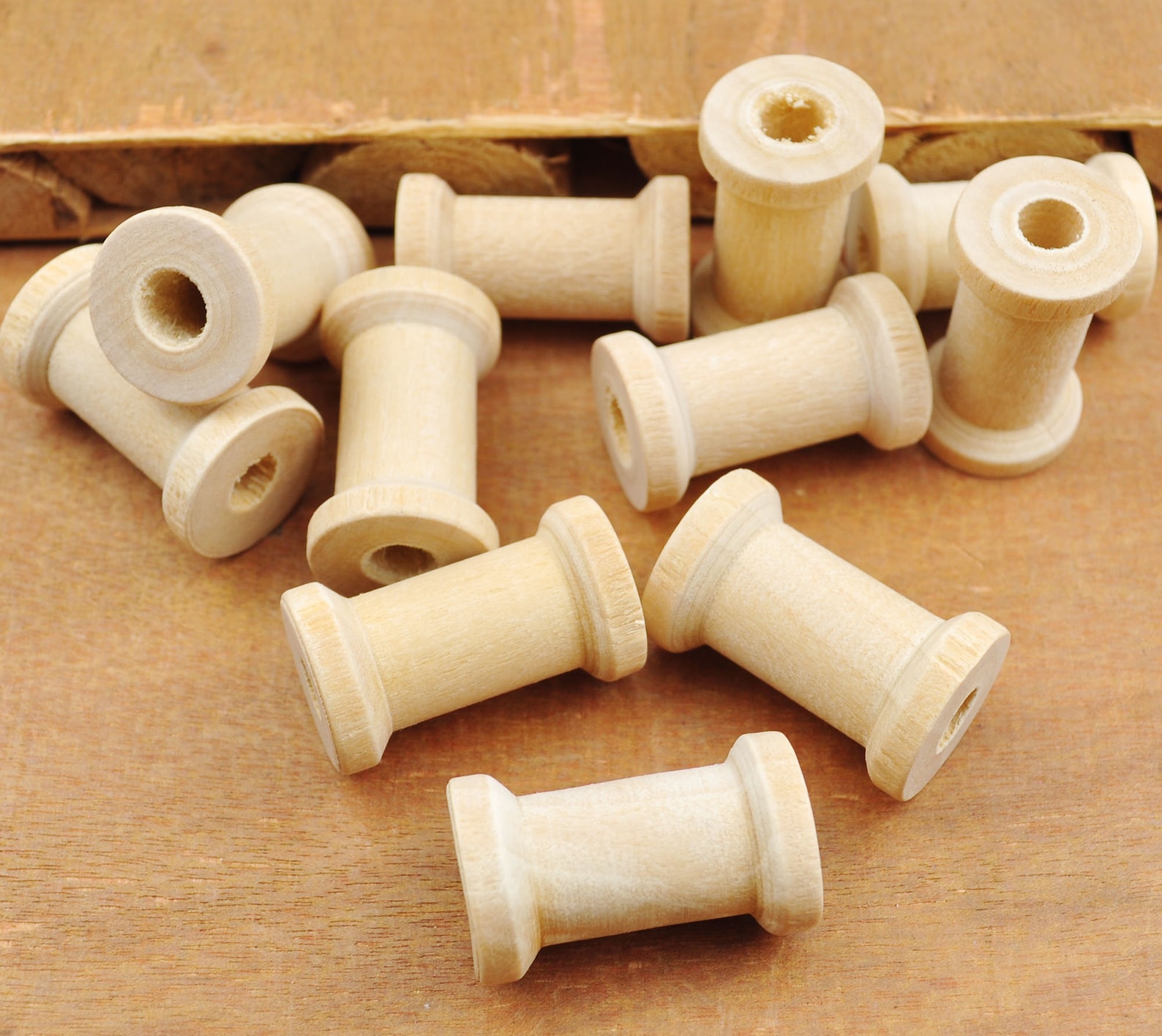 Wooden Spools,25pcs Wood Spools Beads,unfinished Natural Wooden Spool ...