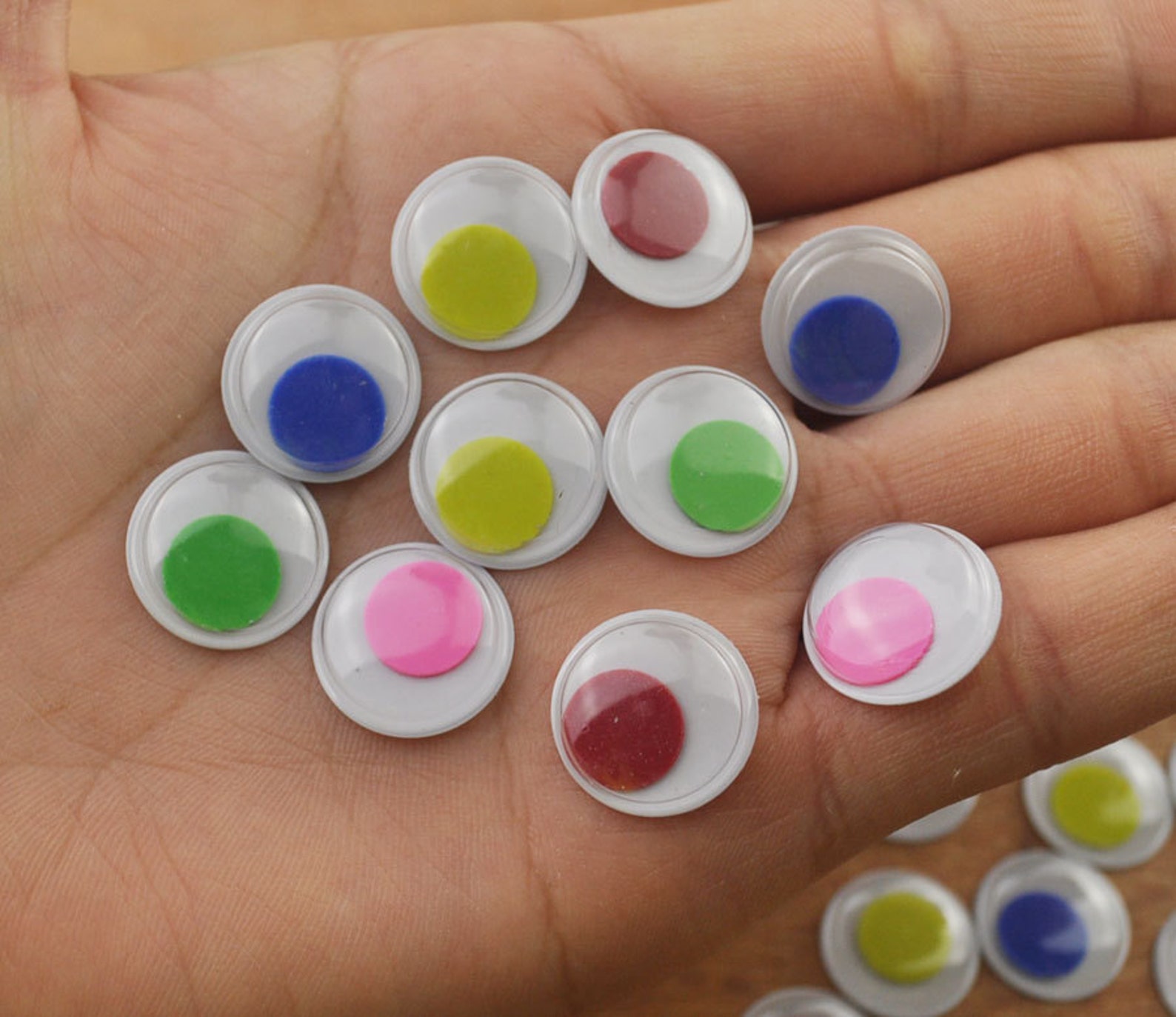 Multicolour Googly Eyes 13mm Flat No Have Adhesive Wiggly DIY | Etsy