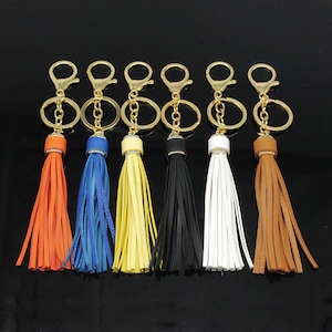 7" Large Tassels Keychain,24 Colors PU Leather Tassels Keychain,tassel ...