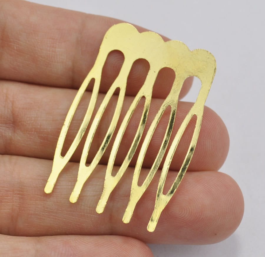 30pcs 5 teeth Gold Metal Hair combsGold Color Comb | Etsy