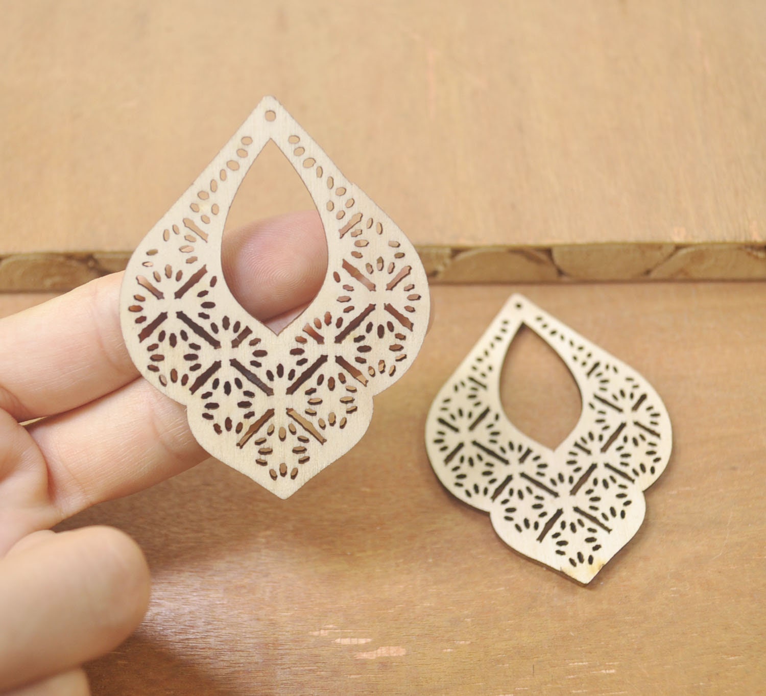 10pcs Wood Water Drop Pendants,natural Wood Earring Pendant,wooden ...