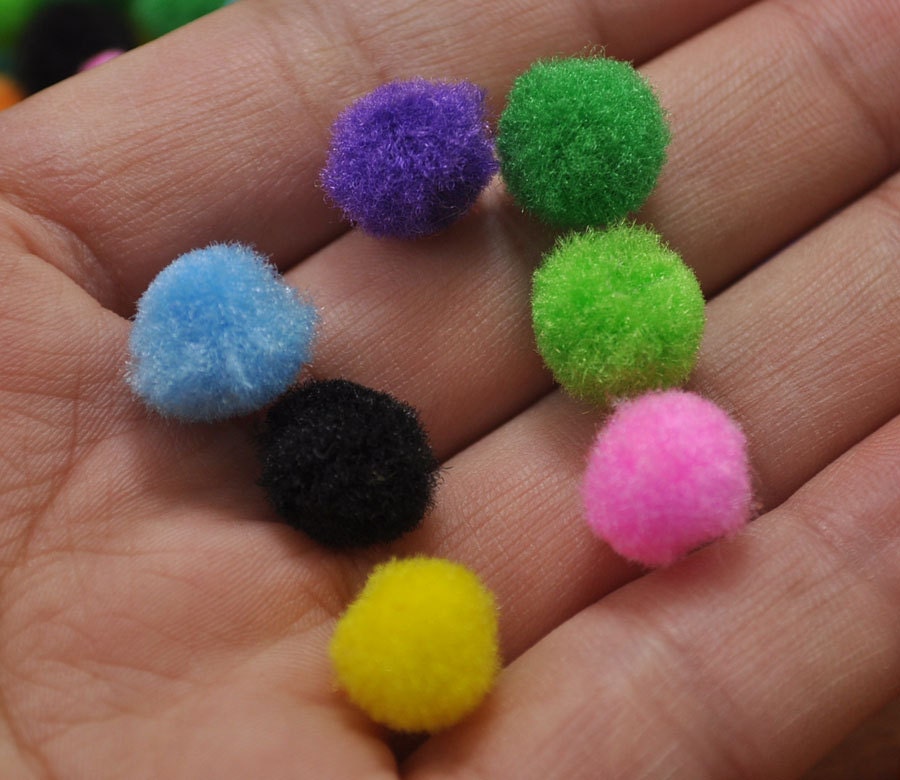 100pcs-12mm Mix Color Polyester Pom Poms - Pompom - Craft Pom Poms ...
