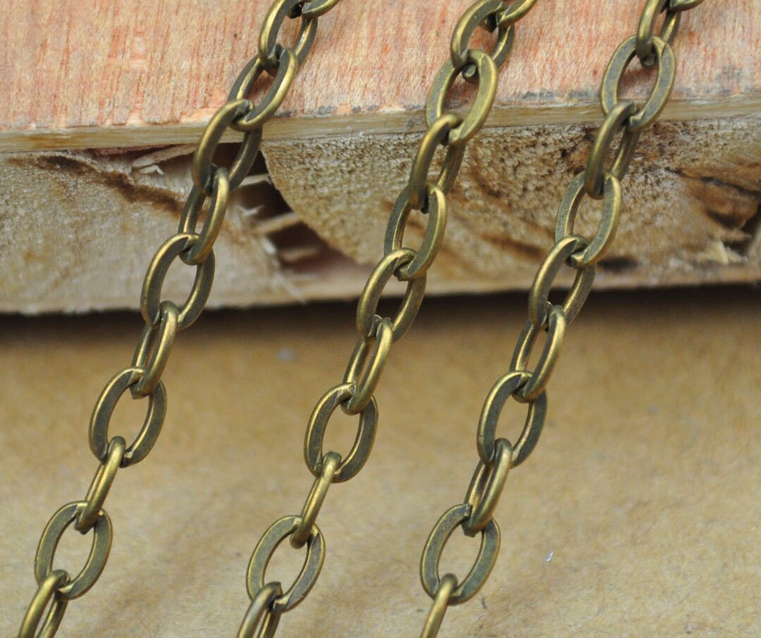 Chian,bronze Metal Chain 32ft (10meter) Antique Bronze Flat Cable Link ...
