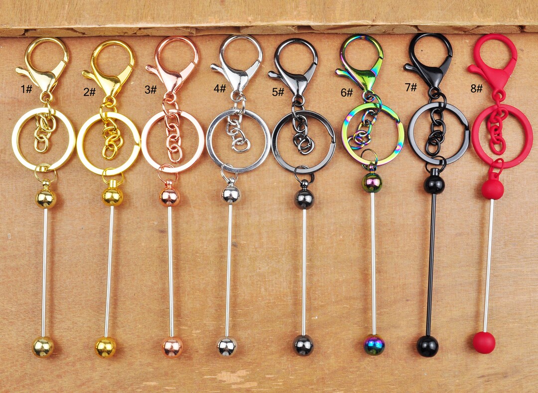 1-100pcs Beadable Bar Blank Keychains,kc Gold/gold/rose Gold/silver ...