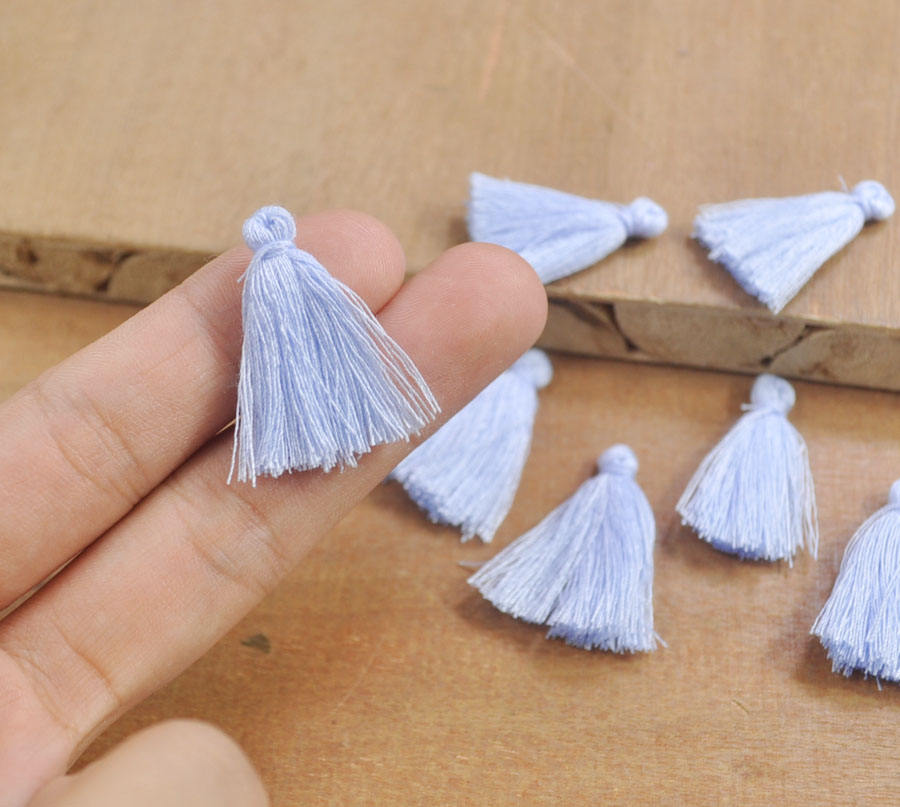 Light Blue Mini Tassels50pcs 1.1830mm Cotton | Etsy