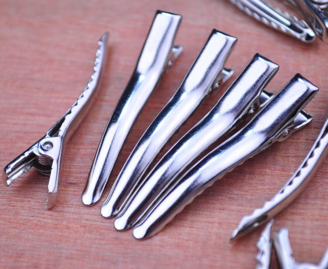100PC Alligator Clips With Teethhair Bows Clips Silver - Etsy
