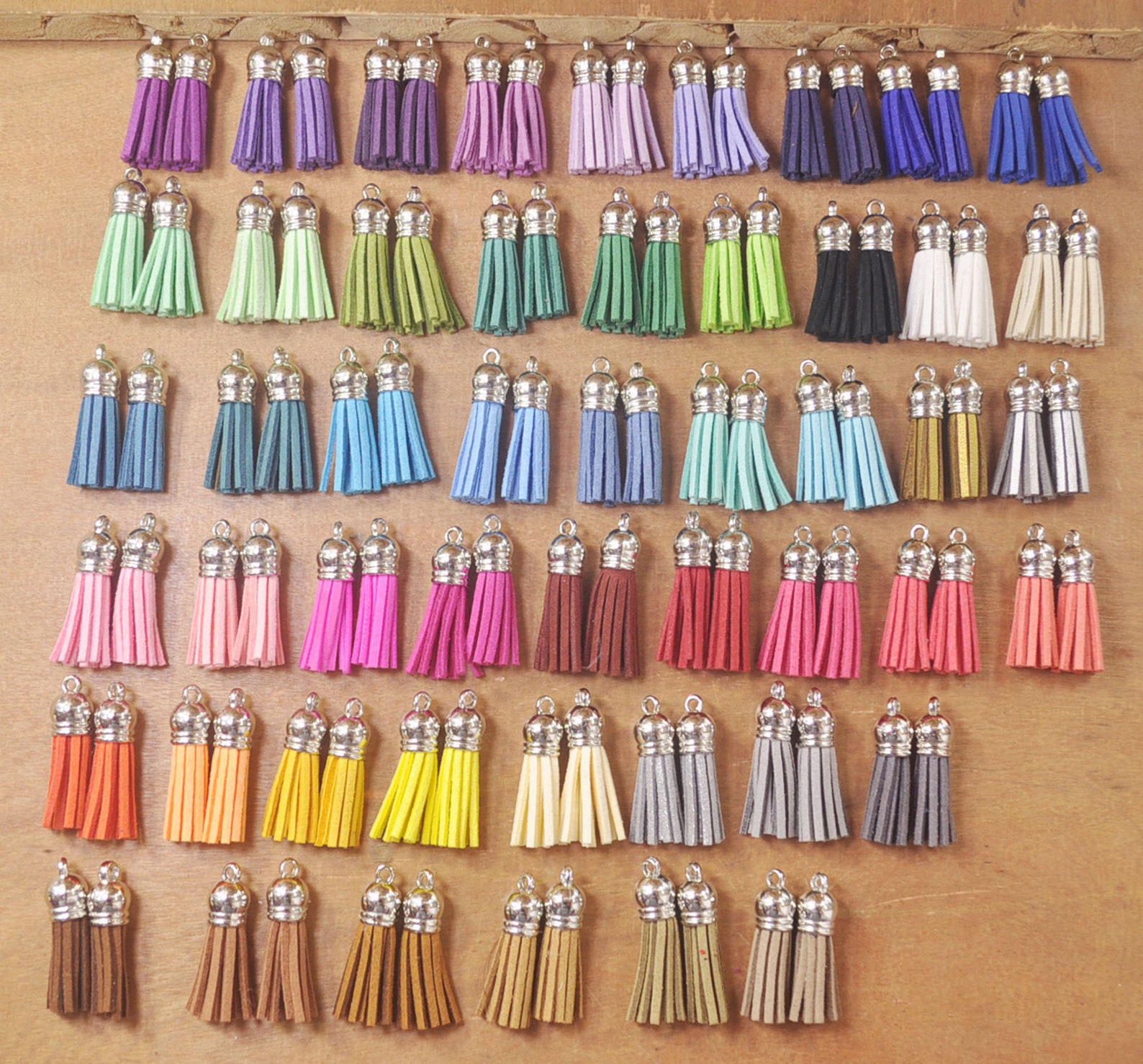 20 Faux Suede Leather Tasselsassorted Color Tassels With - Etsy