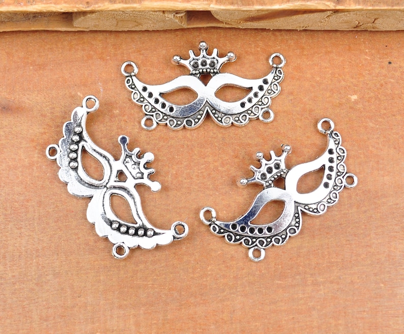 30pcs Masquerade Mask Pendant,antique Silver Mask Charms Masquerade ...