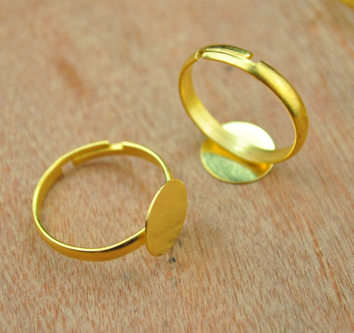 Ringgold Plated Ring Blanks Adjustable Ring Blanks 10mm - Etsy