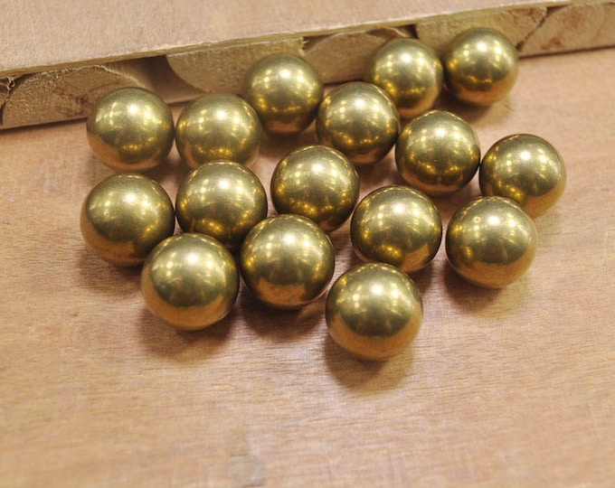 14mm Brass Ball Beads, 5pcs/10pcs Raw Brass Ball Beads Without Holes ...