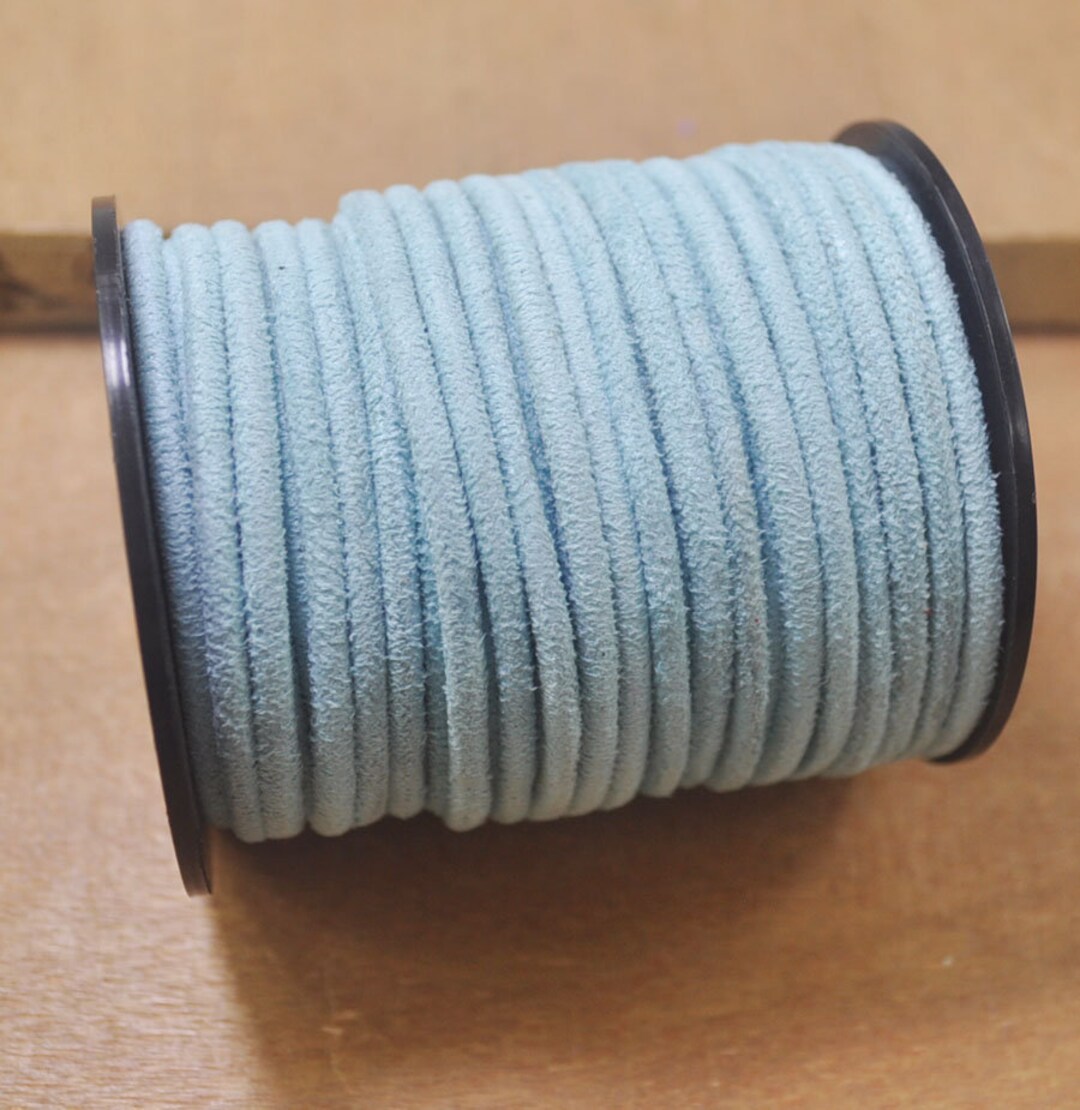 New!round Cord,1/2/3/4/5yards 3mm Light Blue Faux Suede Cord Leather ...