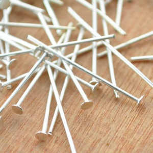 Silver Flat Head Pins,200pc Silver Plated Metal Headpins Head Pins ...