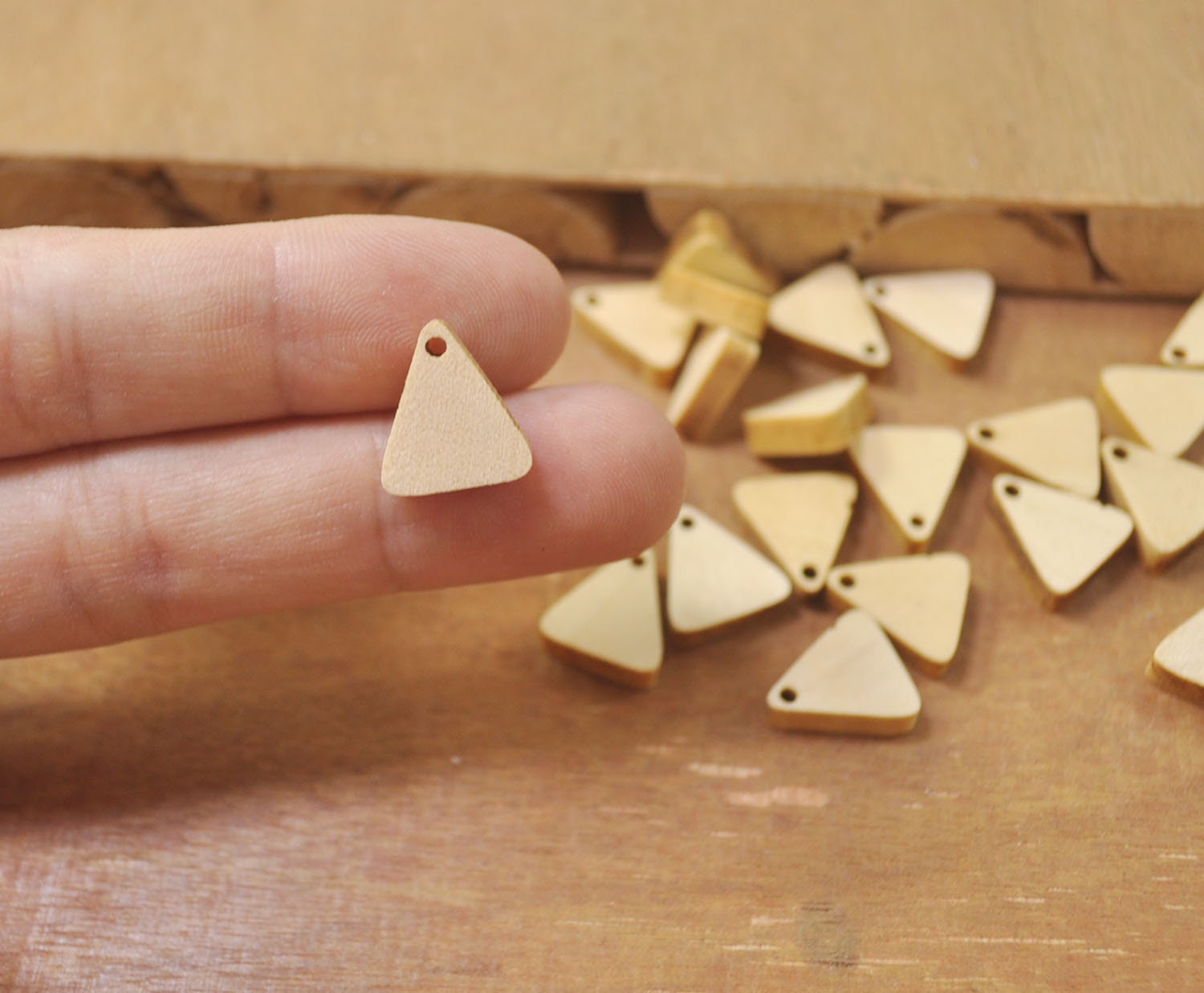 50 Small Wood Triangle Pendants,wooden Triangle Beads,triangle for ...