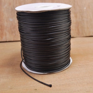 20meter 1.5mm Black Waxed Cord,round Woven Cord,wax Rope,string ...