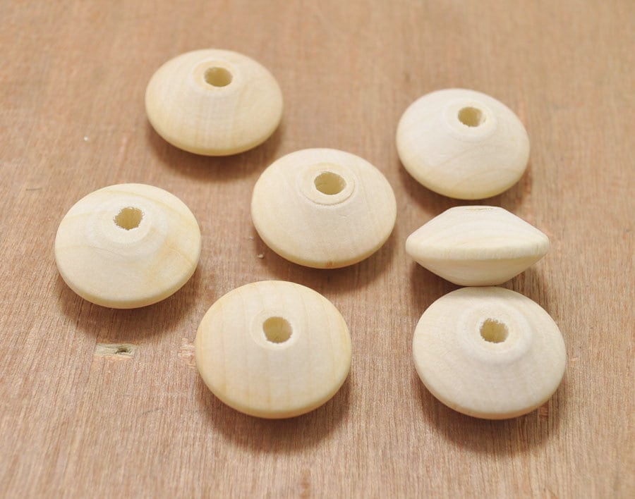 Wholesale Wooden Beads - 50pcs Double Cone Unfinished Natural Wood ...