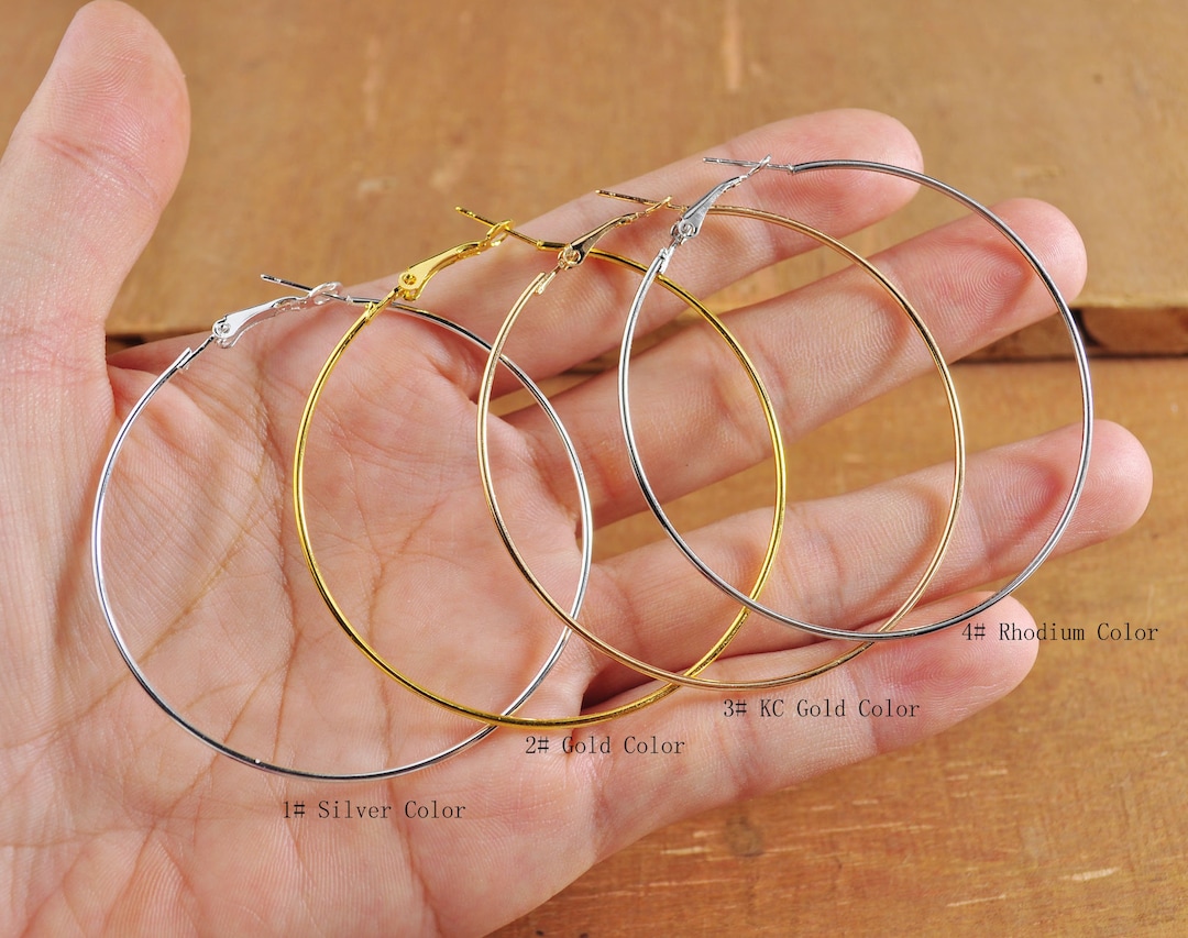 Large Earring Hoops,50/100pcs 4 Colors Metal Earring Hoops,beading ...