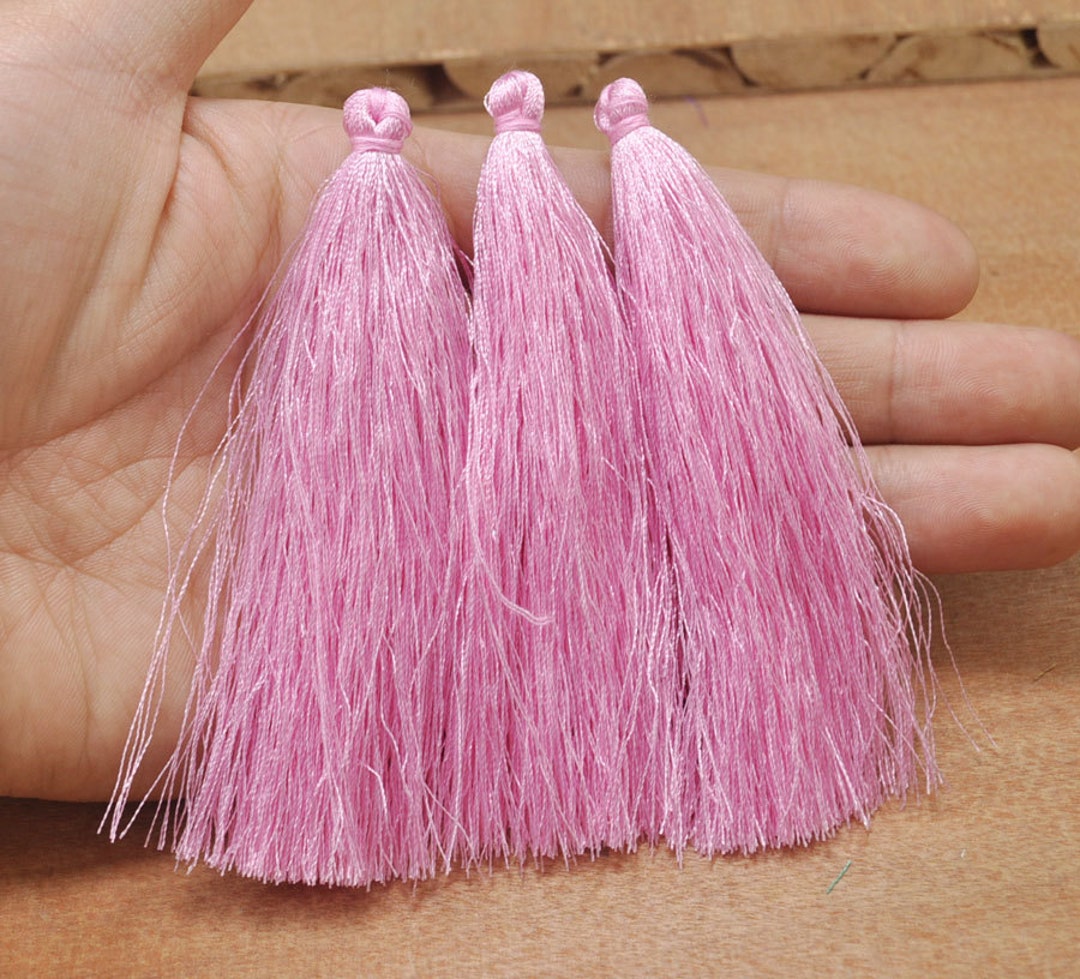 90mm Long Tassel Pendant,20pc Pink Tassels Finding,mini Satin Tassel ...