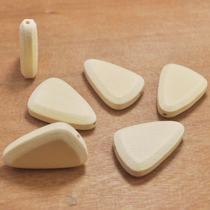 Natural Wood Bead,triangle Wooden Bead,10pcs Unfinished Triangle Flat ...
