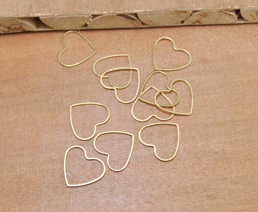 50pcs Raw Brass Heart Shape Wire Charmsheart Ring | Etsy
