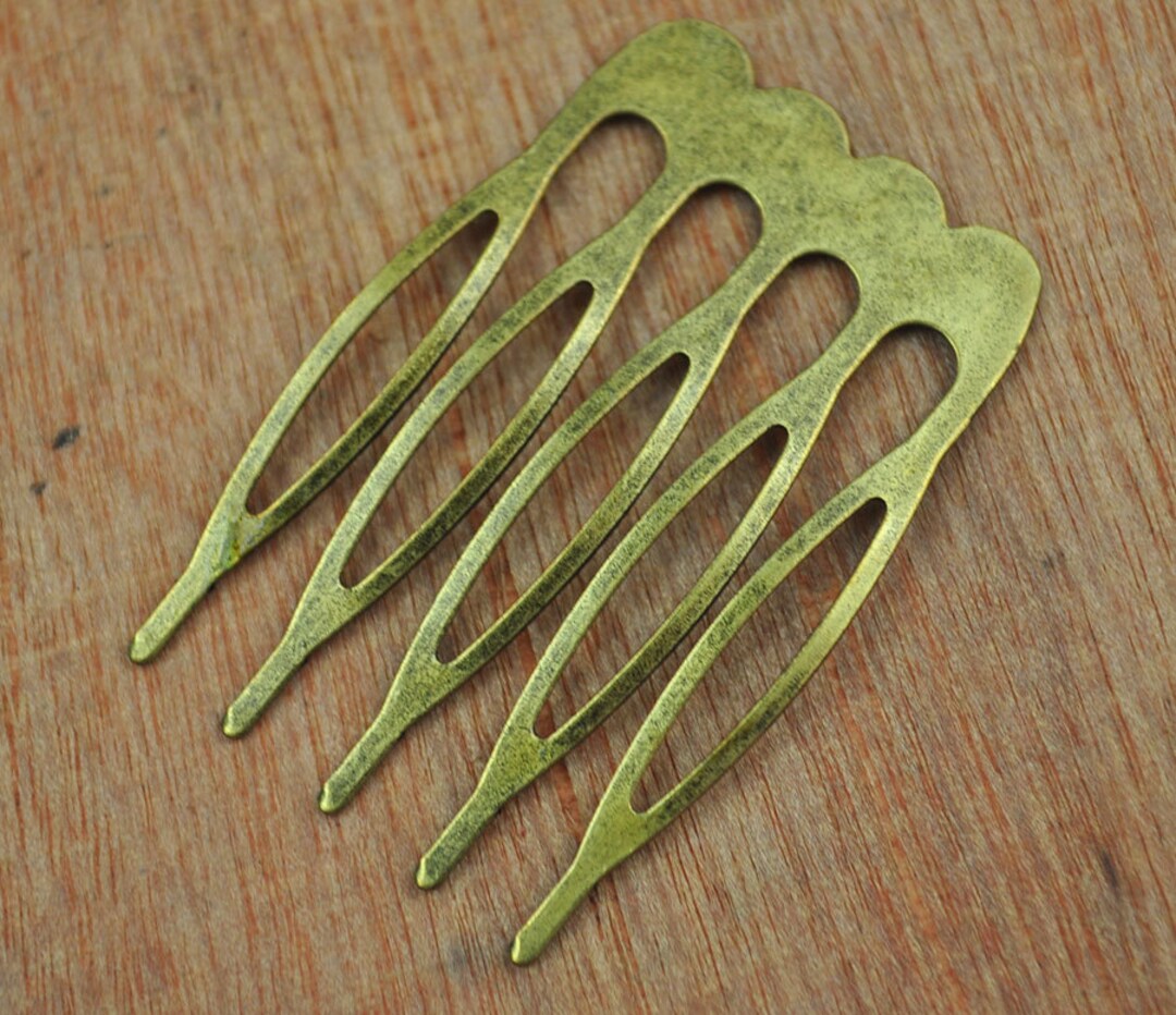 20pc 5 Teeth Bronze Hair Combs,antiqued Bronze Tone Metal Hair Combs ...