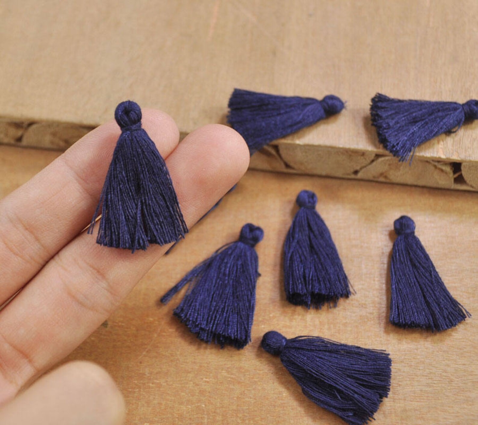 Navy blue Mini Tassels100pcs 1.1830mm Cotton | Etsy